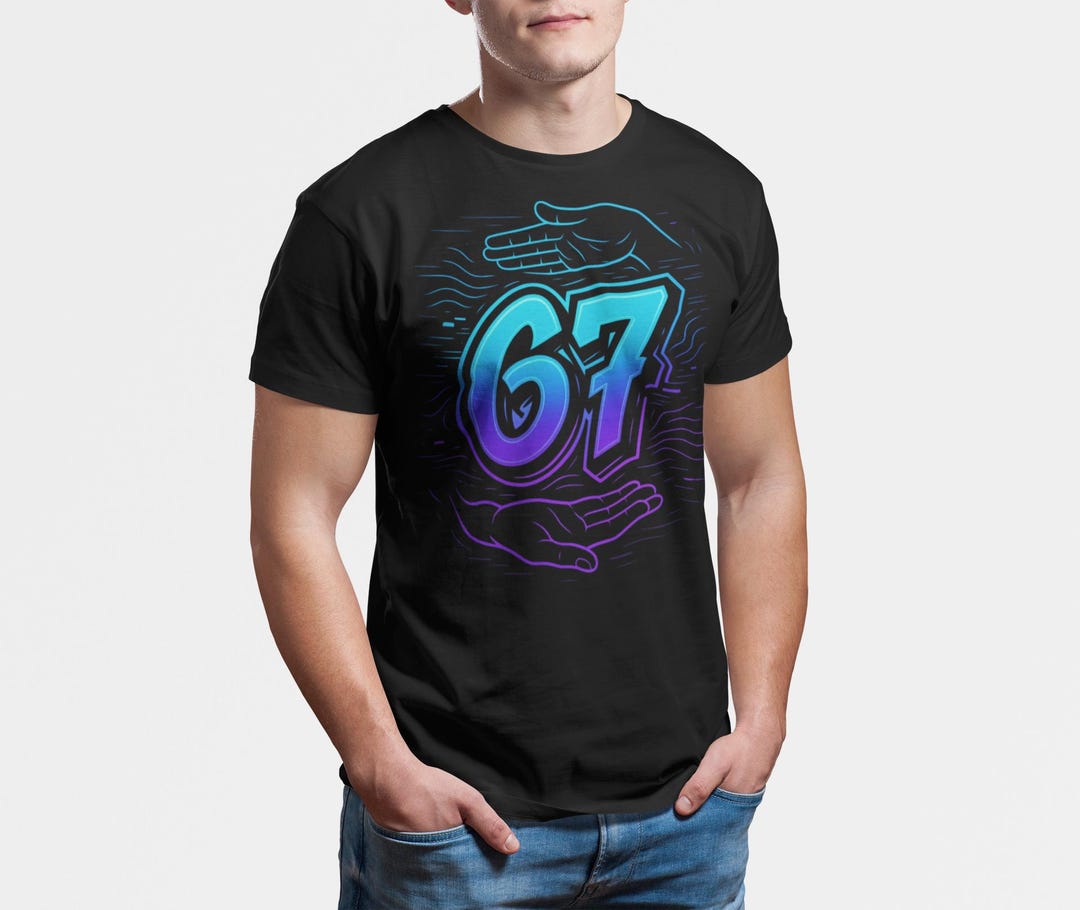Neon 67 PNG: Glowing Graffiti Clipart for Streetwear (digital Download ...