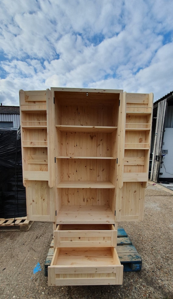 Bespoke Handmade Solid Pine Shaker Style Larder Cabinet Ref 2 Storage Etsy