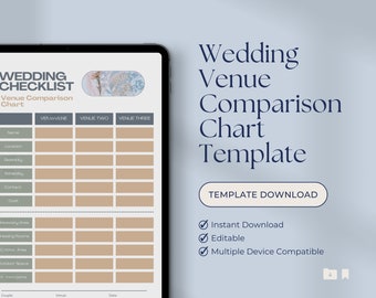 Wedding Venue Comparison Chart - Etsy