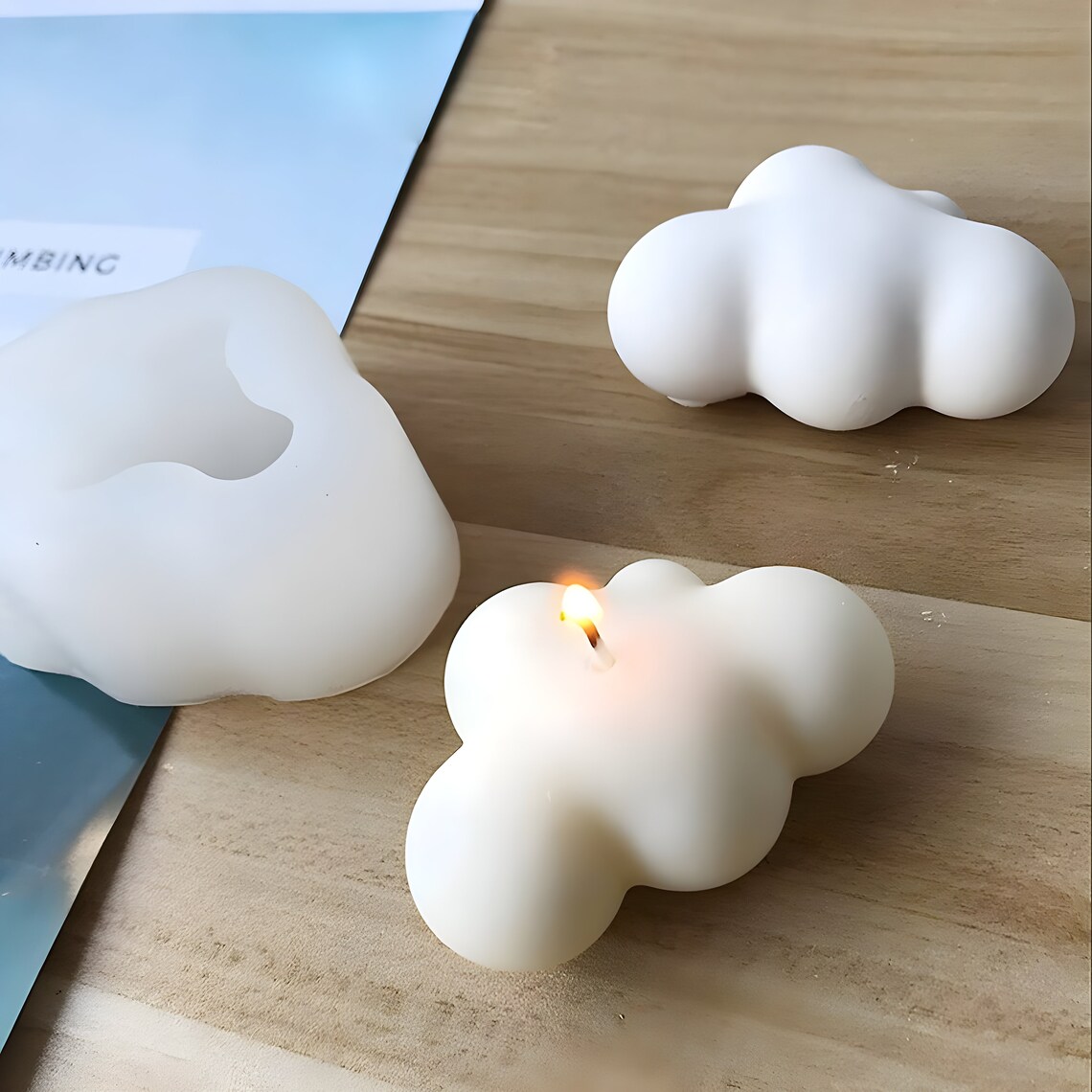 3pcs/set 3D Clouds Shape Candle Mold Silicone Molds Cute Jewelry Soap ...