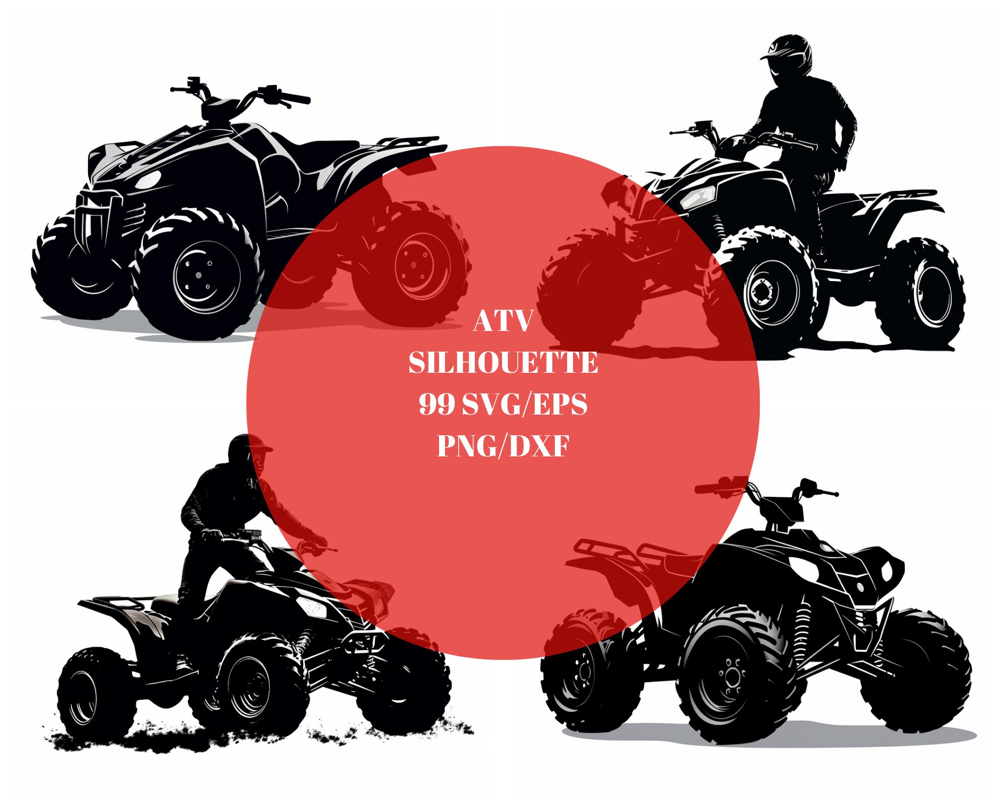 ATV Silhouette Bundle, 99 Off-road Designs (png/svg/eps/dxf) - Etsy