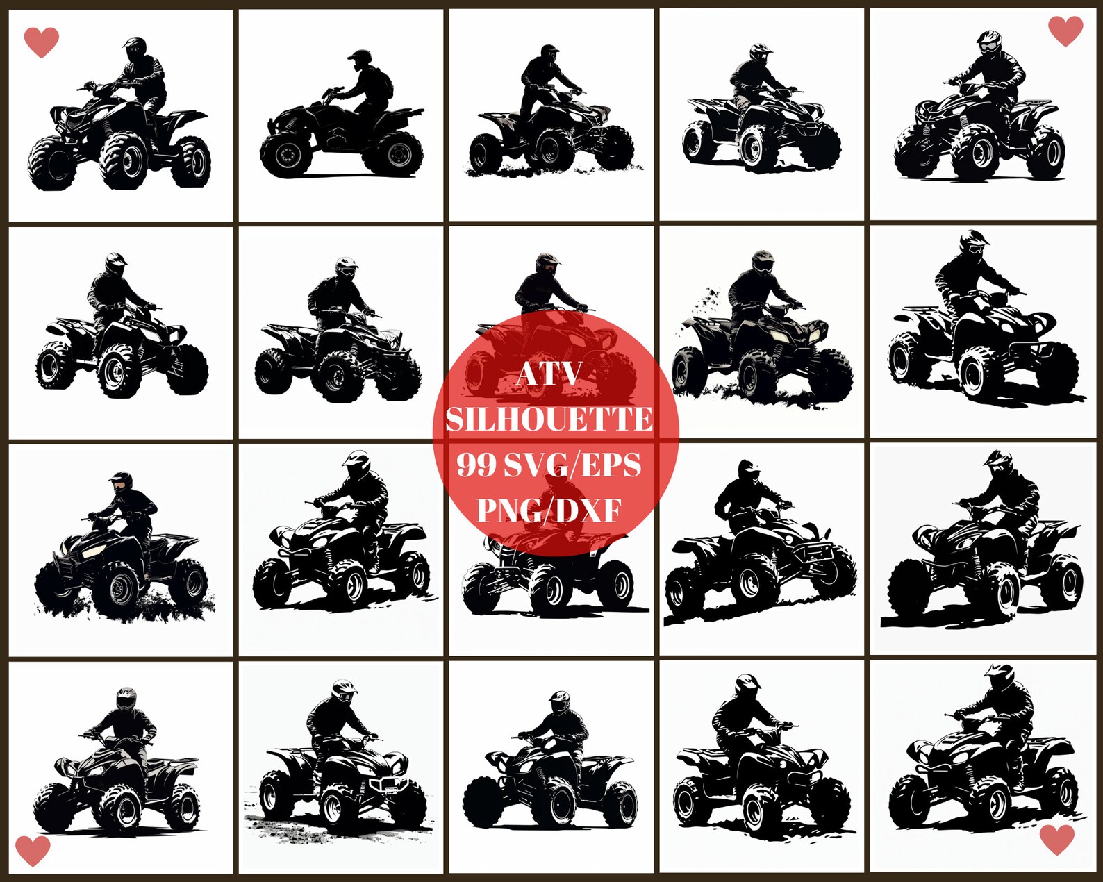 ATV Silhouette Bundle, 99 Off-road Designs (png/svg/eps/dxf) - Etsy