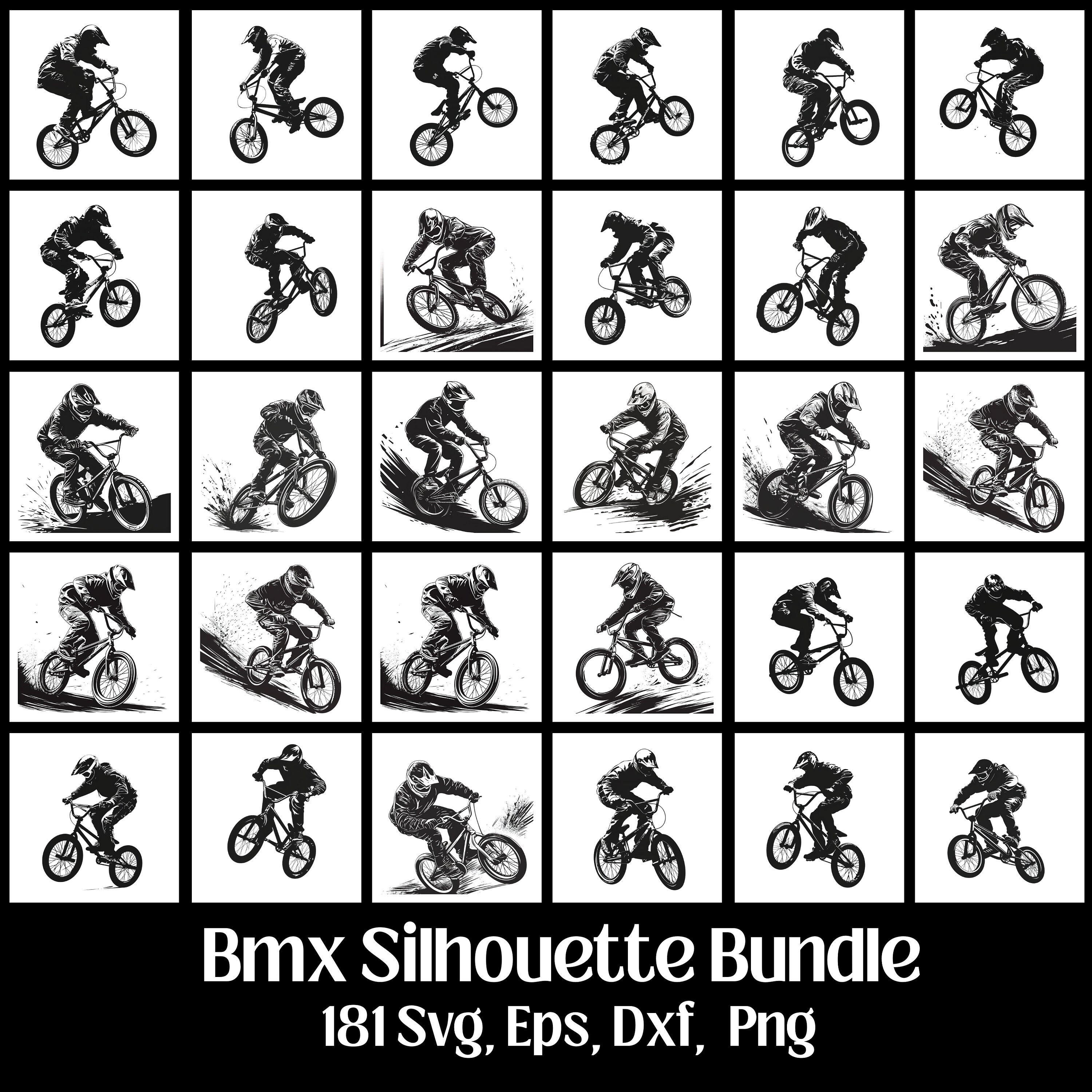 Bike Sillhouette Svg Bundle, Bmx Silhouette Extravaganza, Dynamic ...