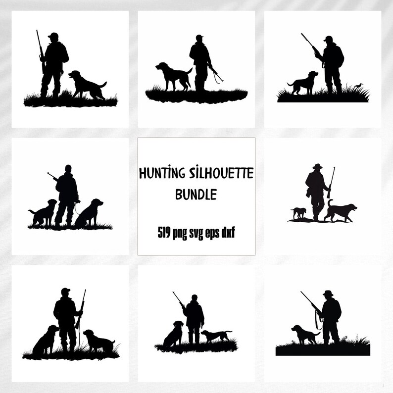 Hunting Svg Bundle, Hunter, Dog, Weapons, Wild Animals, Hunting Clipart ...