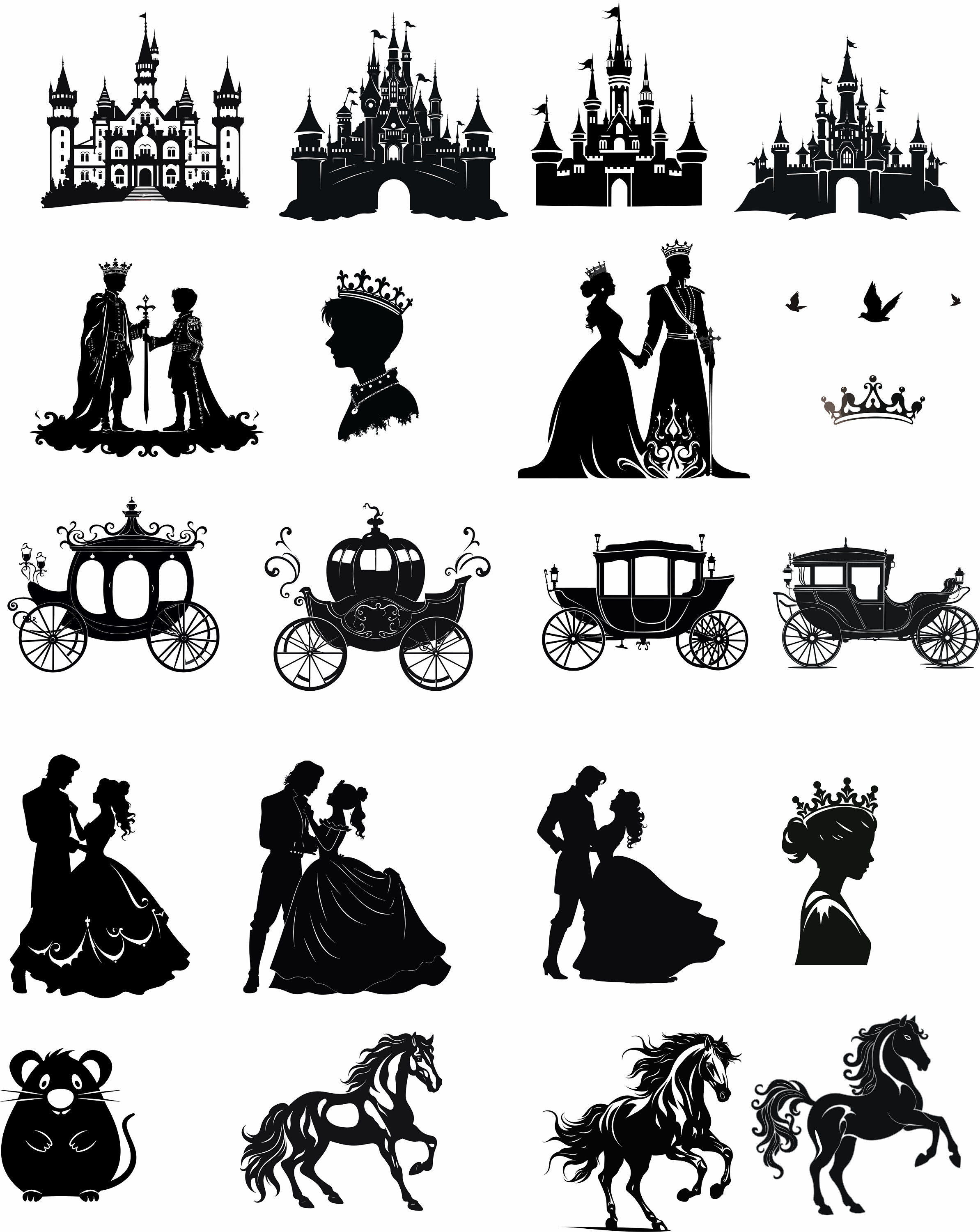 Disney Princess Silhouettes Clip Art