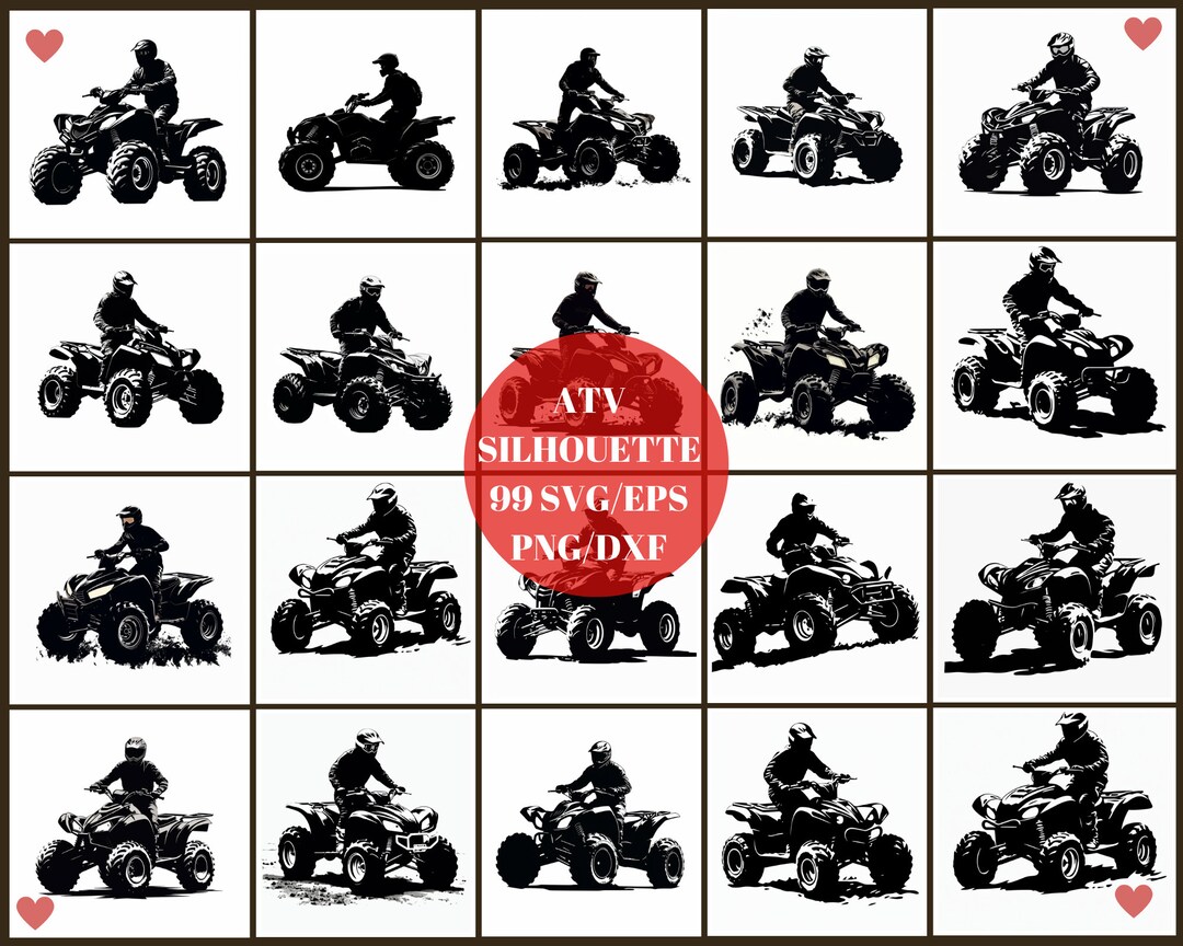 ATV Silhouette Bundle, 99 Off-road Designs (png/svg/eps/dxf) - Etsy
