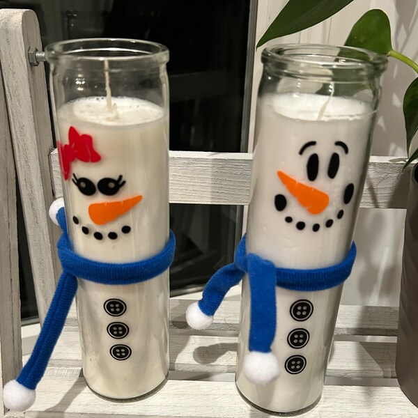 Snowman Candle - Etsy