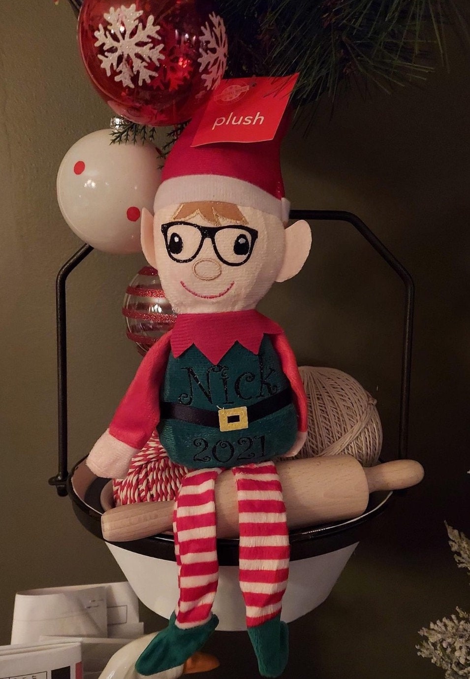 Personalized Elf Plush Shelf Sitting Elf Personalized Christmas Elf ...
