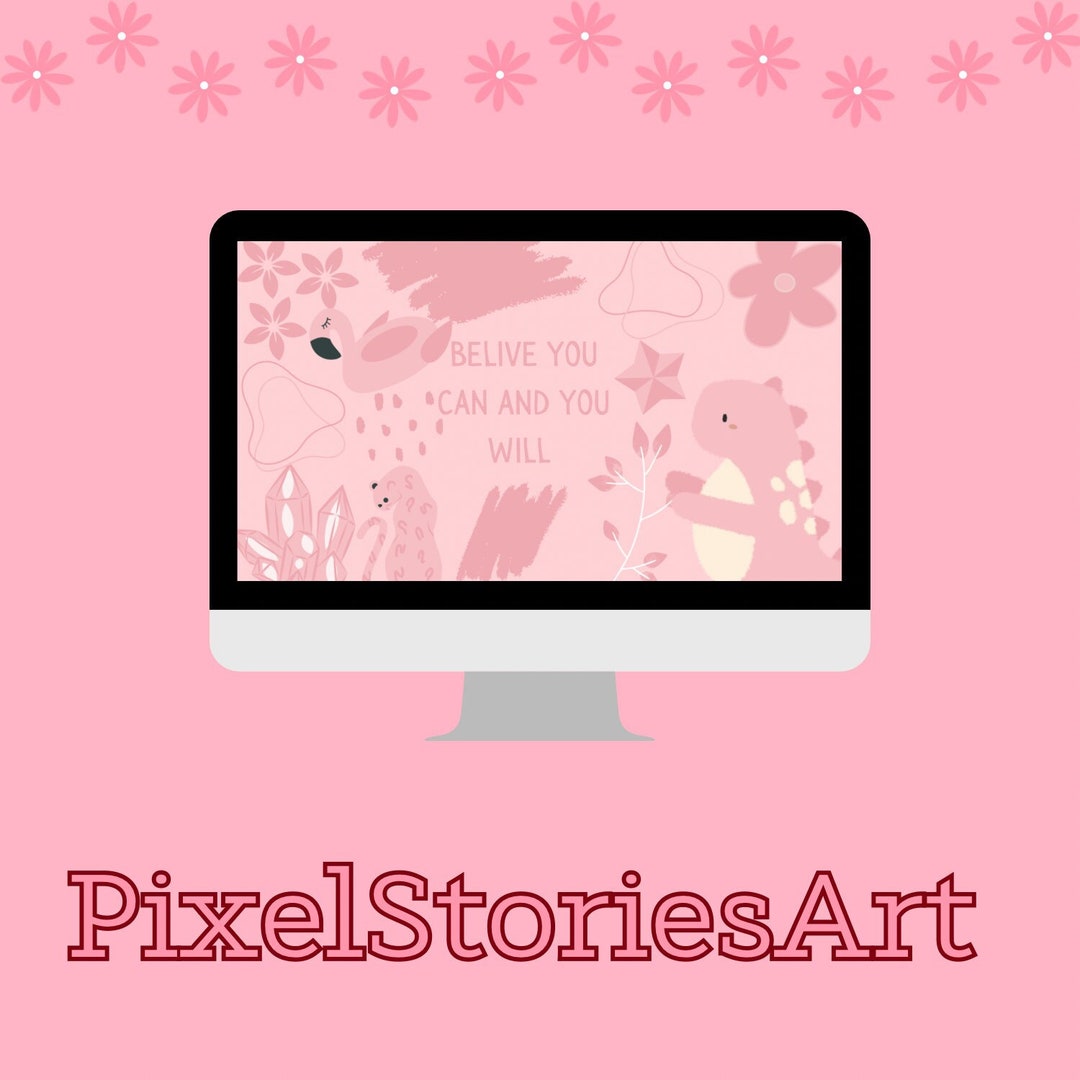 Cute, Pastel, Pink, Desktop Background, Digital Wallpaper. - Etsy