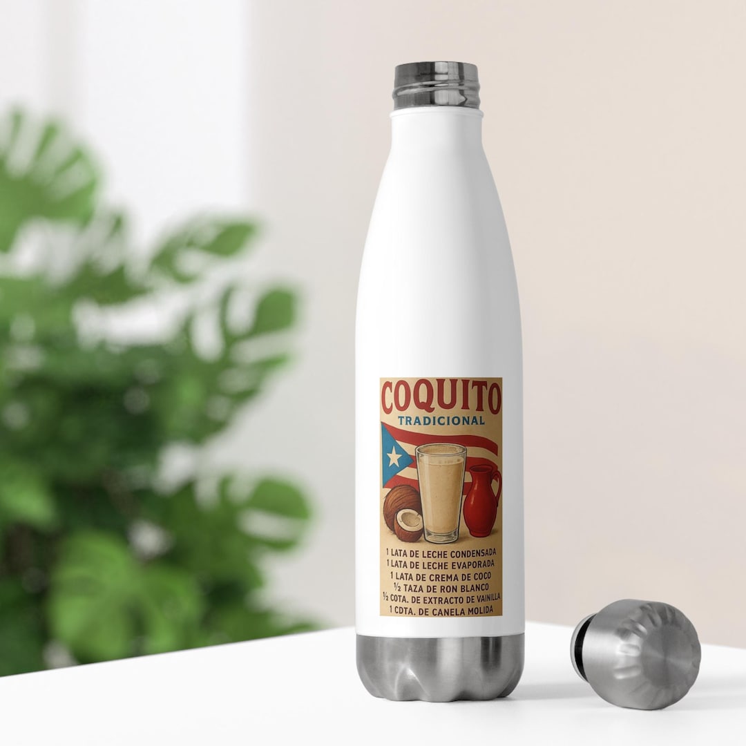 Coquito Tradicional Label 20oz Insulated Bottle | Puerto Rican Coquito ...