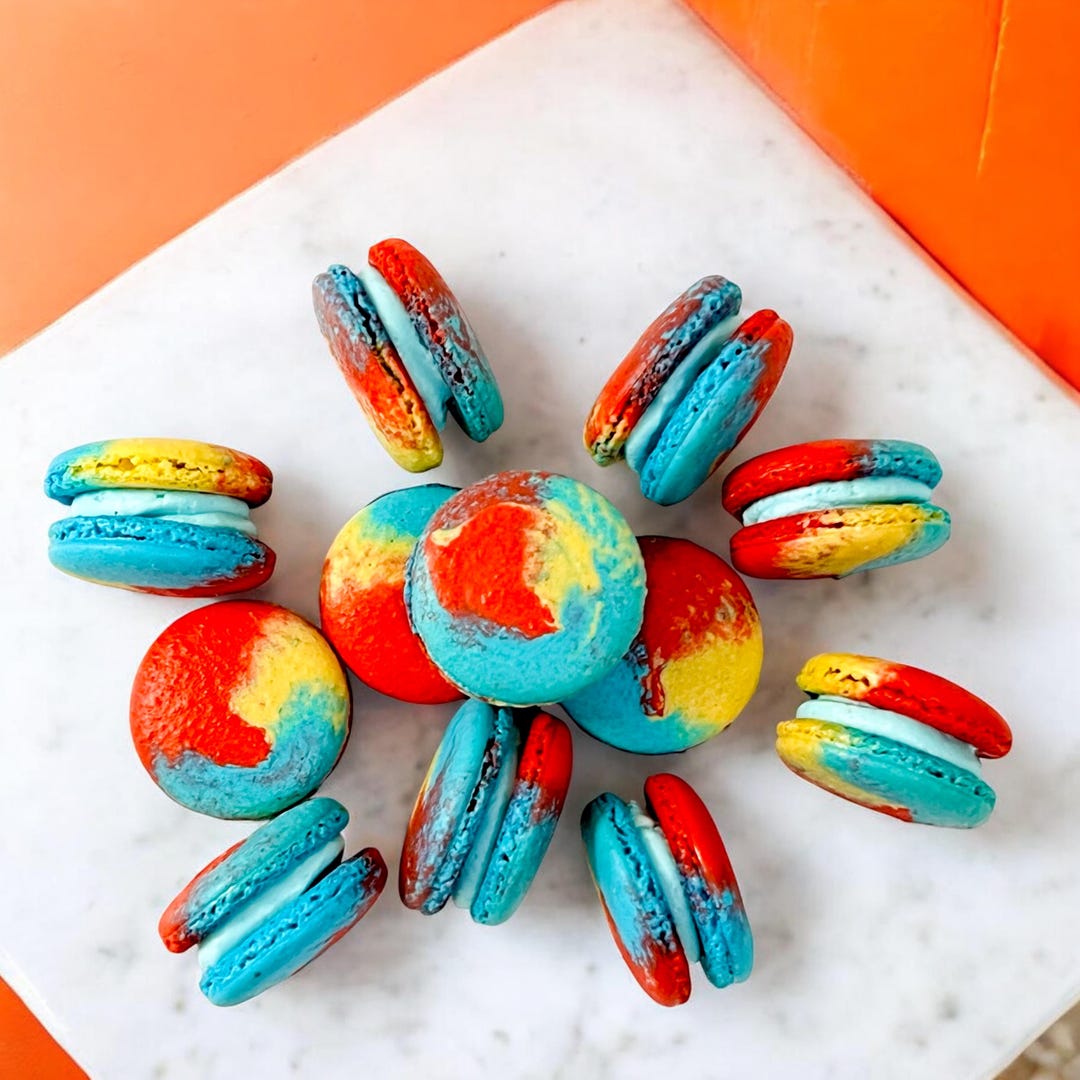 25 Pack Gourmet Blue Curacao French Macarons - Etsy