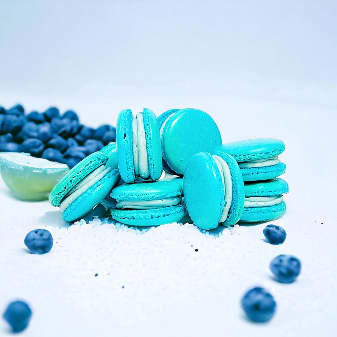 25 Pack Blueberry French Macarons - Etsy