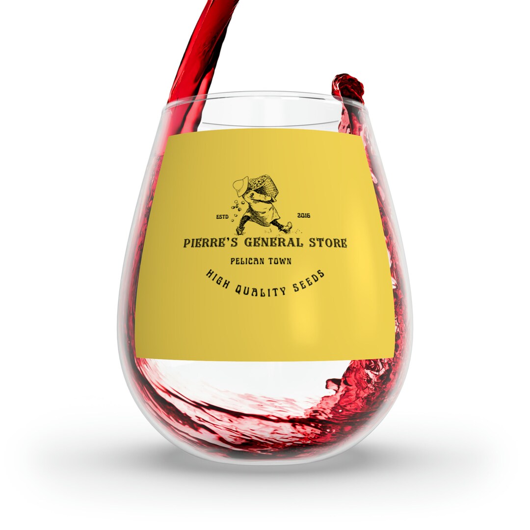 Stardew Valley Pierre's General Store Pelican Town Stemless Wine Glass ...