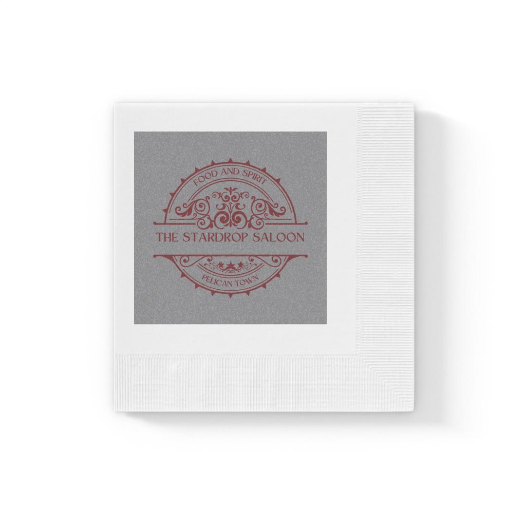 Stardew Valley Stardrop Saloon White Coined Napkins - Etsy