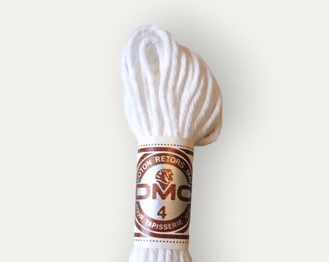 DMC White Soft Cotton Yarn, Retors Matte Needlepoint Tapestry Thread ...