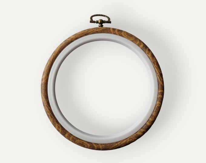 12 Cms Flexi Embroidery Hoop, Plastic Embroidery Hoop, Wood Effect ...