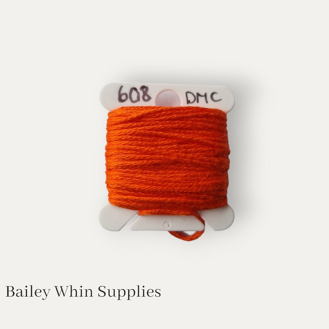 DMC 608 Orange Stranded Cotton Thread for Hand Embroidery or Cross Stitch - Etsy UK