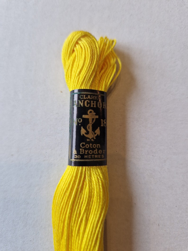 Anchor 290 Yellow Coton a Broder Thread, Cotton Twisted Thread for Hand ...