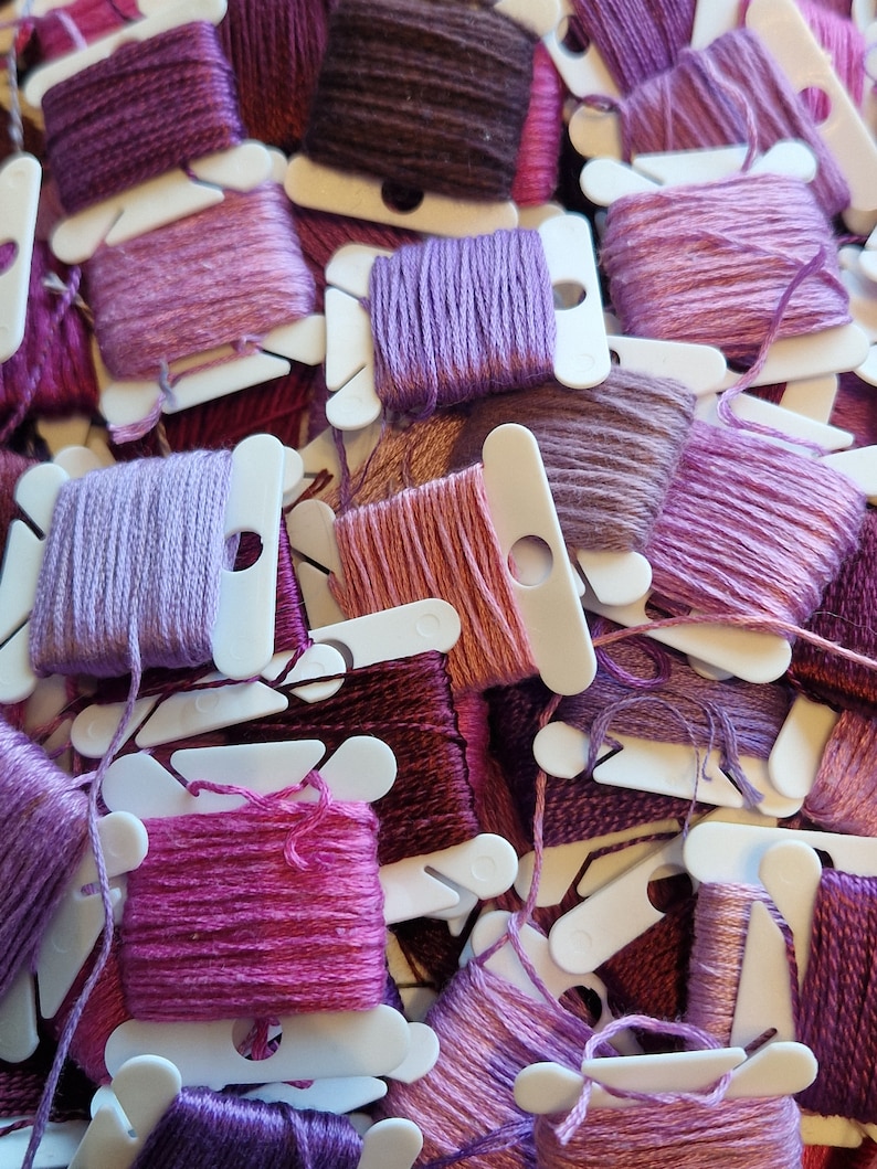 Purple Embroidery Thread Bundle, Fibre Art Bundle, Cross Stitch or ...