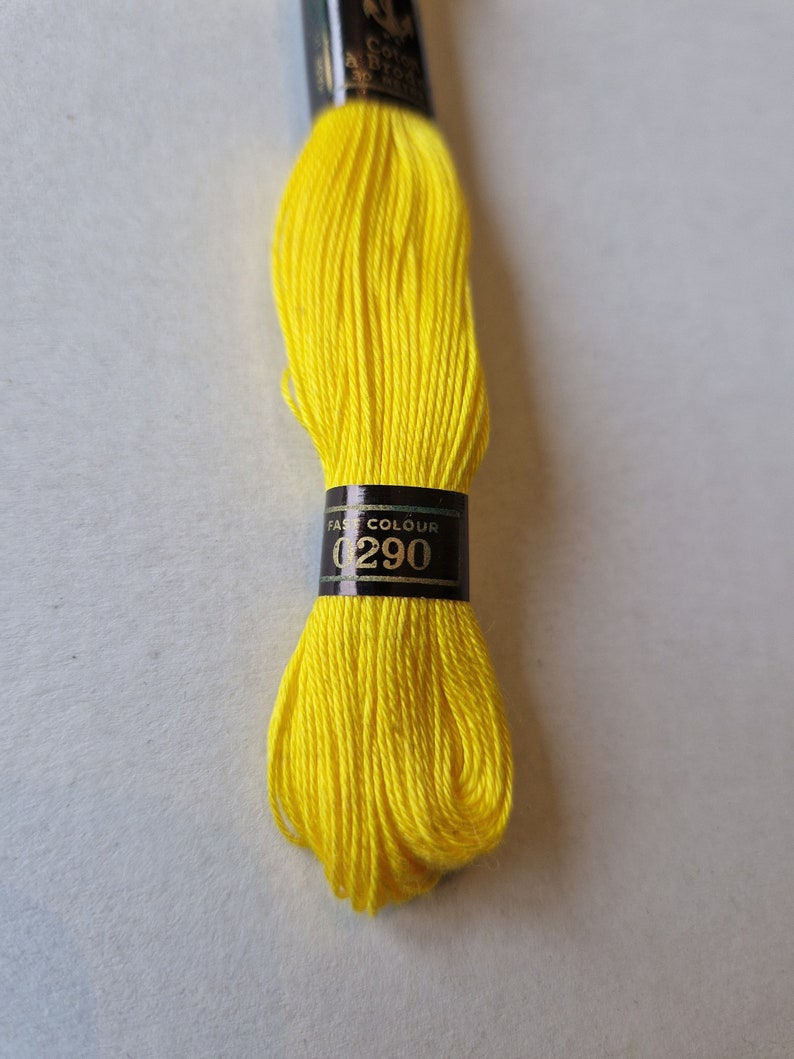Anchor 290 Yellow Coton a Broder Thread, Cotton Twisted Thread for Hand ...