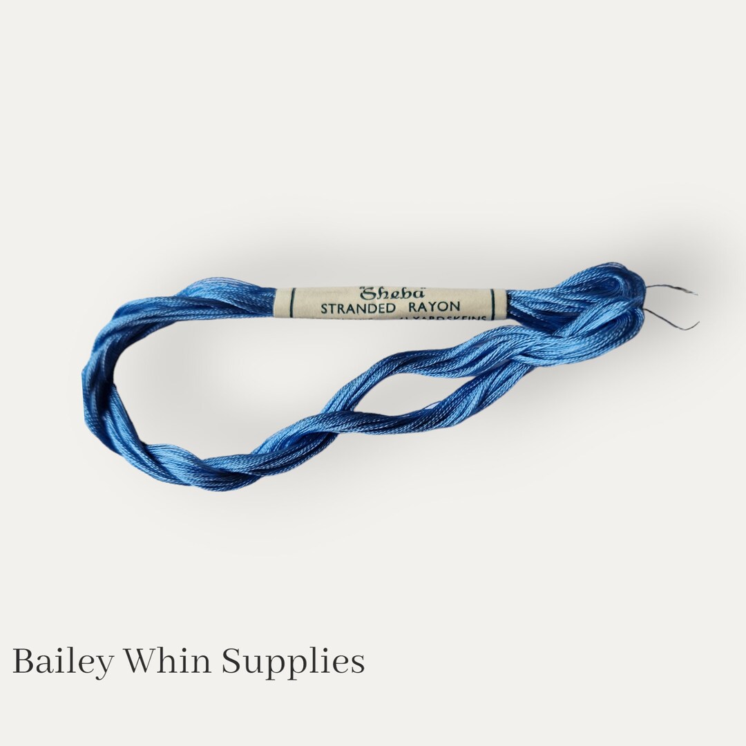 Vintage Blue Rayon Embroidery Thread (20D), Pearsall's Sheba Stranded ...