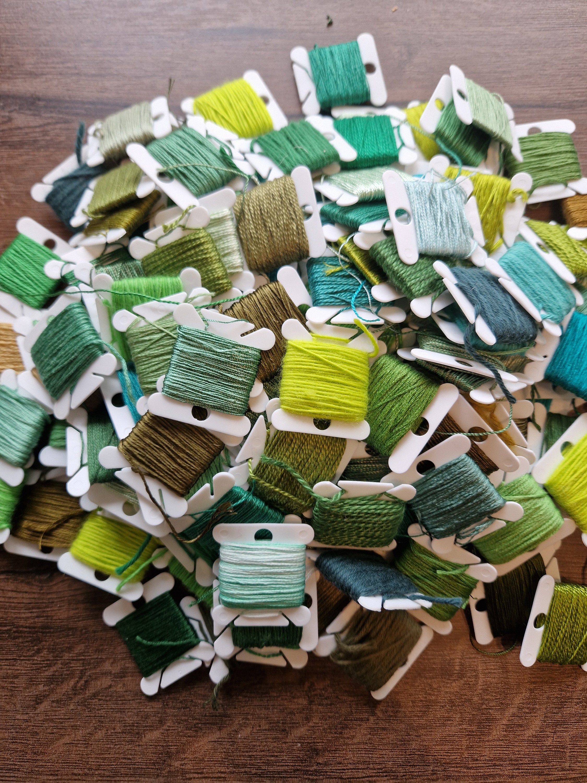 Green Embroidery Thread Bundle, Fibre Art Bundle, Cross Stitch or ...