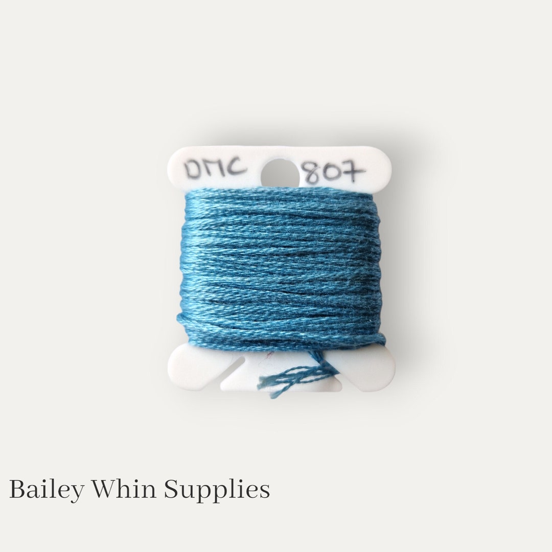 DMC 807 Blue Stranded Cotton Thread for Hand Embroidery or Cross Stitch ...