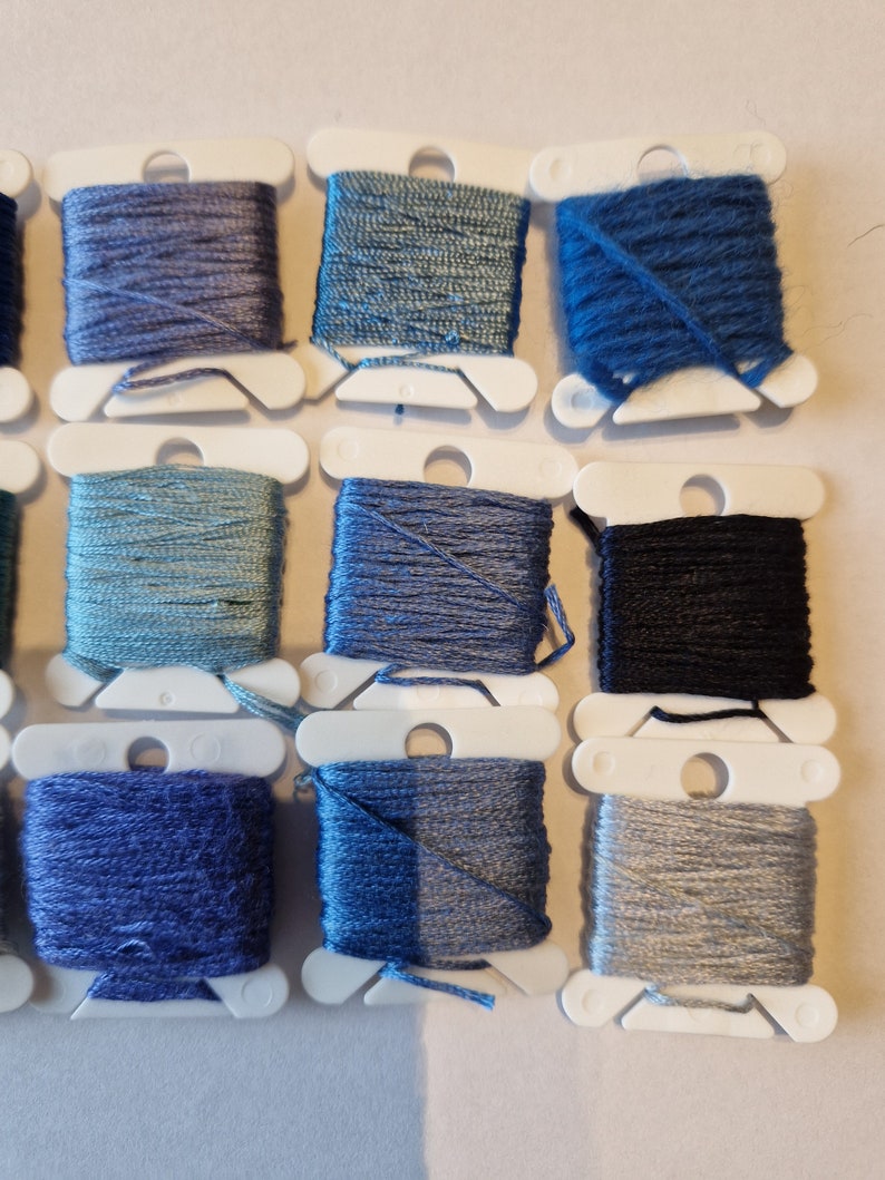 Blue Embroidery Thread Bundle, Fibre Art Bundle, Cross Stitch or ...