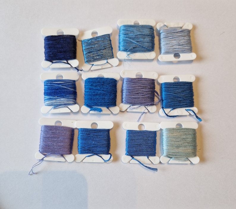 Blue Embroidery Thread Bundle, Fibre Art Bundle, Cross Stitch or ...