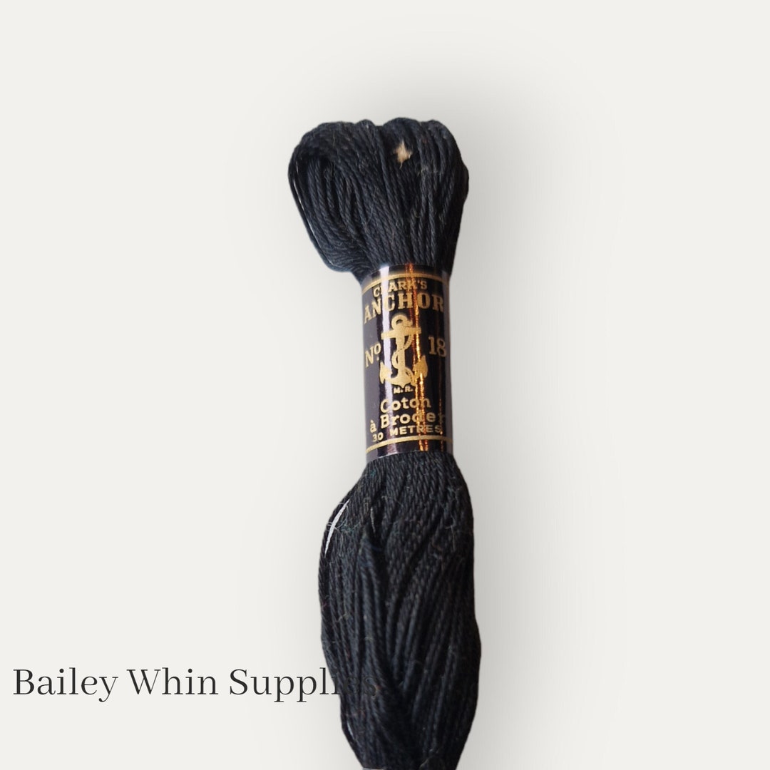 Anchor Black Coton a Broder Thread, Cotton Twisted Thread for Hand ...