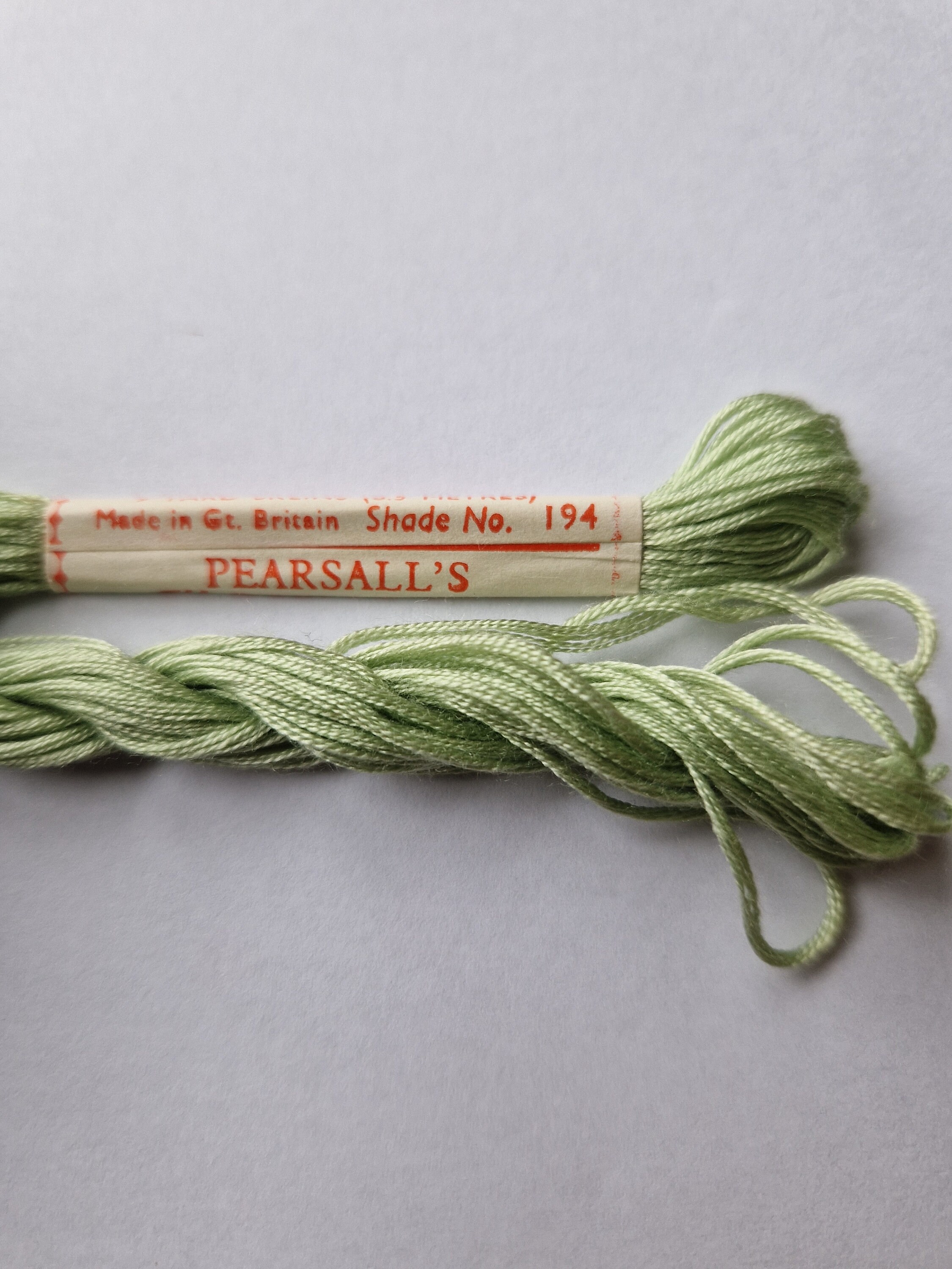 Vintage Light Green Embroidery Silk (194), Pearsall's Filoselle Silk ...