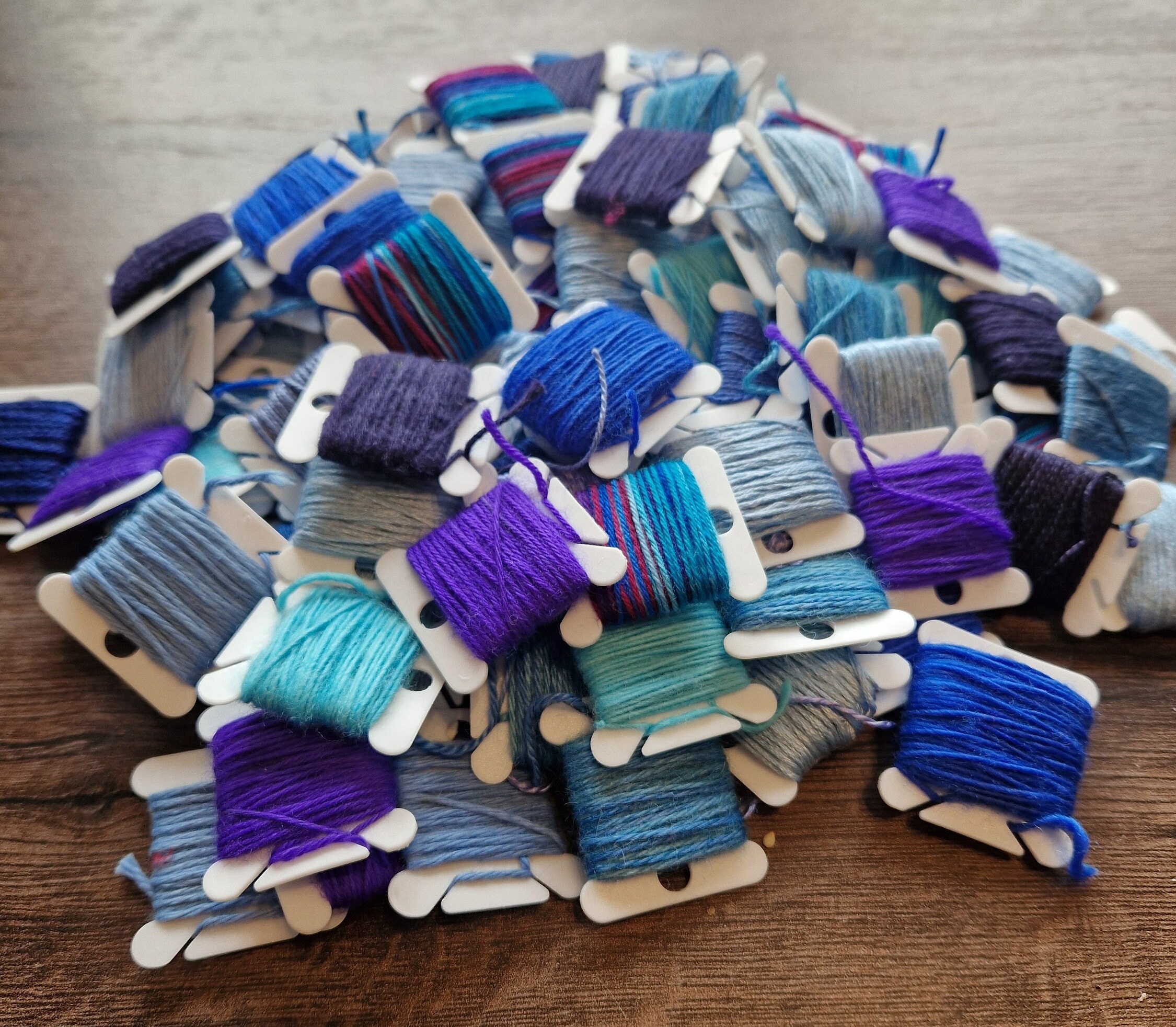 Blue Embroidery Thread Bundle, Fibre Art Bundle, Cross Stitch or ...