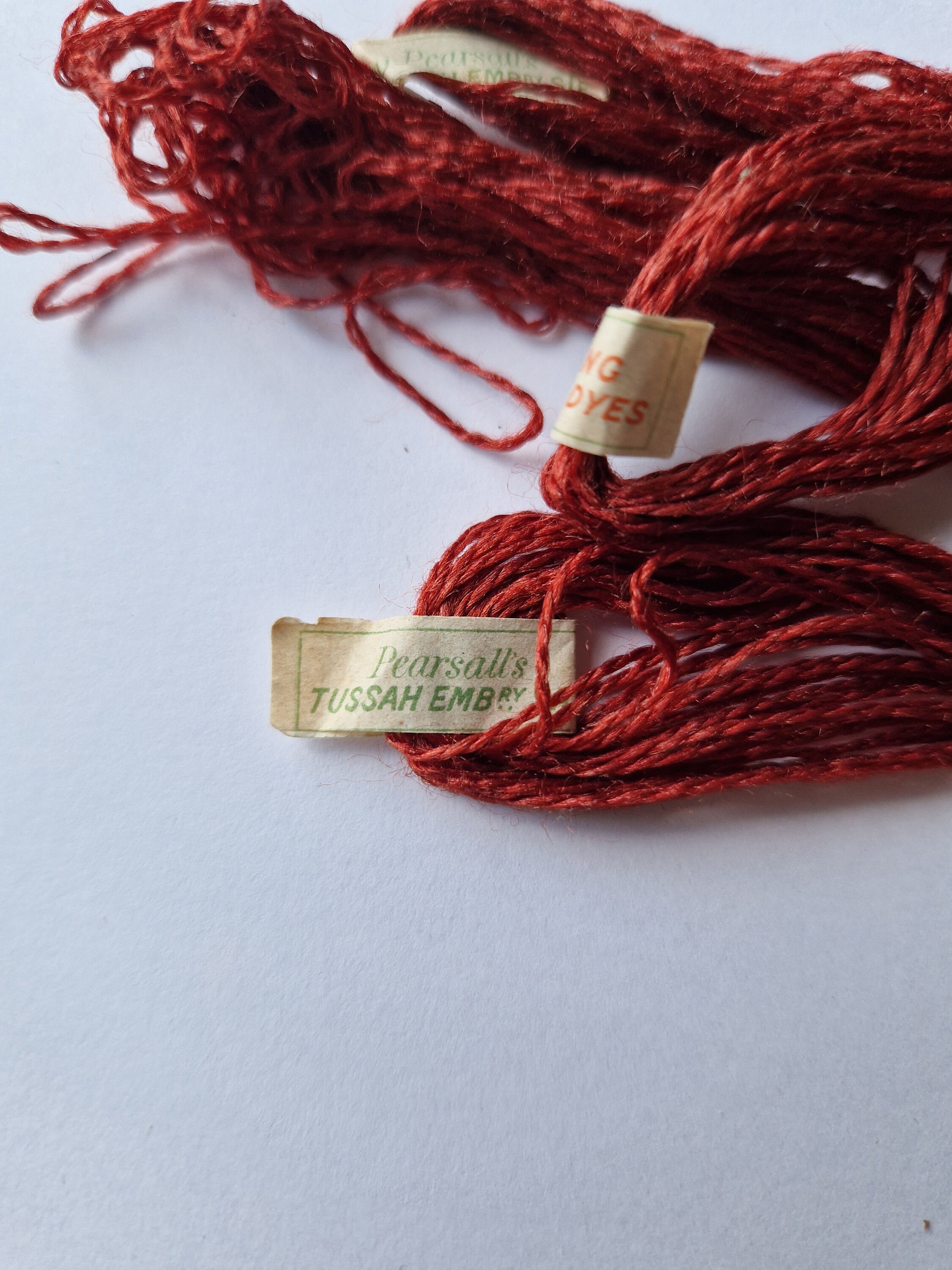 Vintage Dark Red Embroidery Silk, Pearsall's Tussah Twisted Silk Floss ...