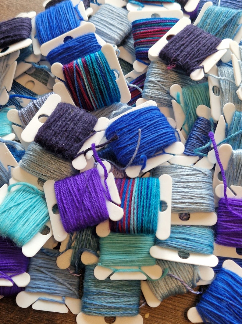 Blue Embroidery Thread Bundle, Fibre Art Bundle, Cross Stitch or ...