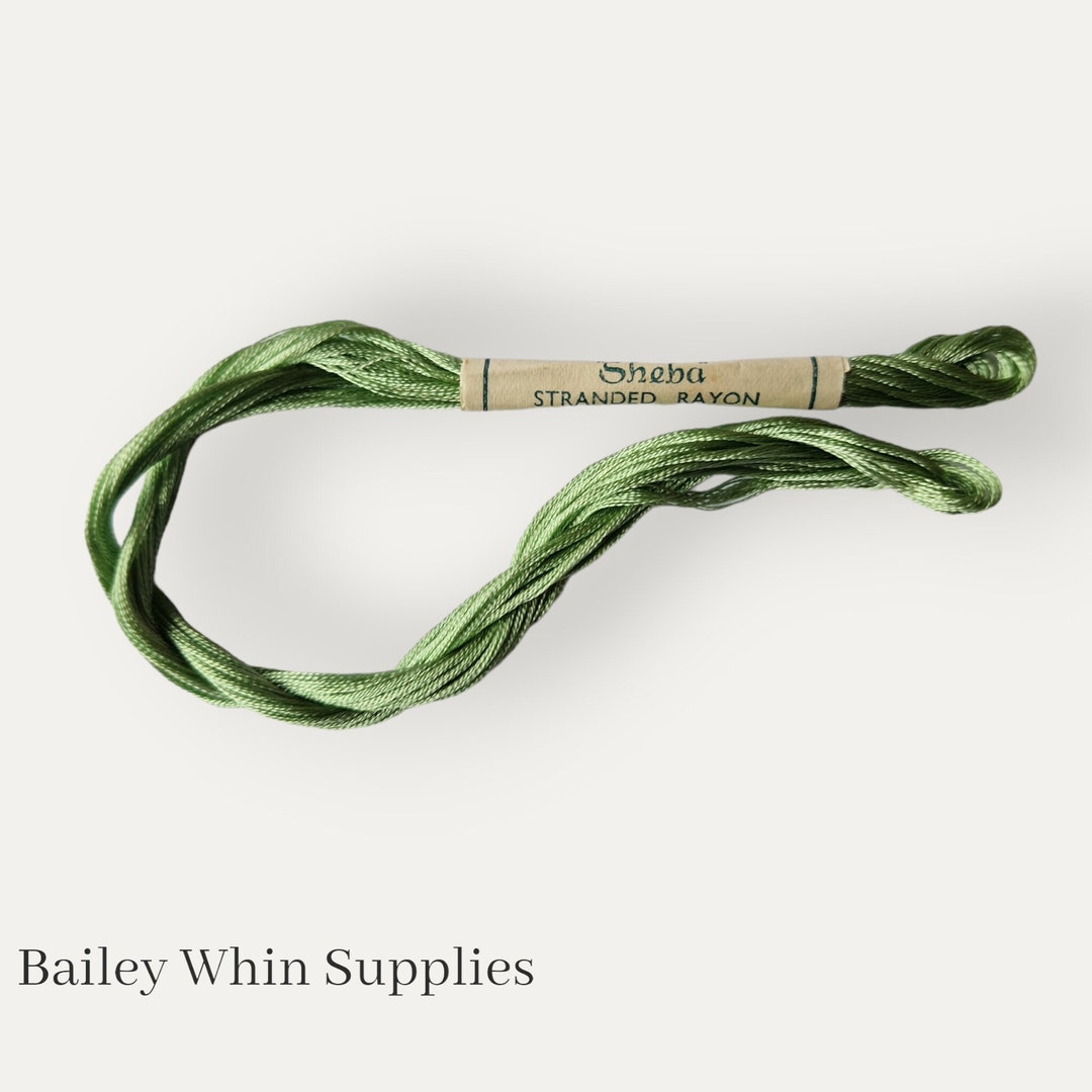 Vintage Green Rayon Embroidery Thread (195), Pearsall's Sheba Stranded ...
