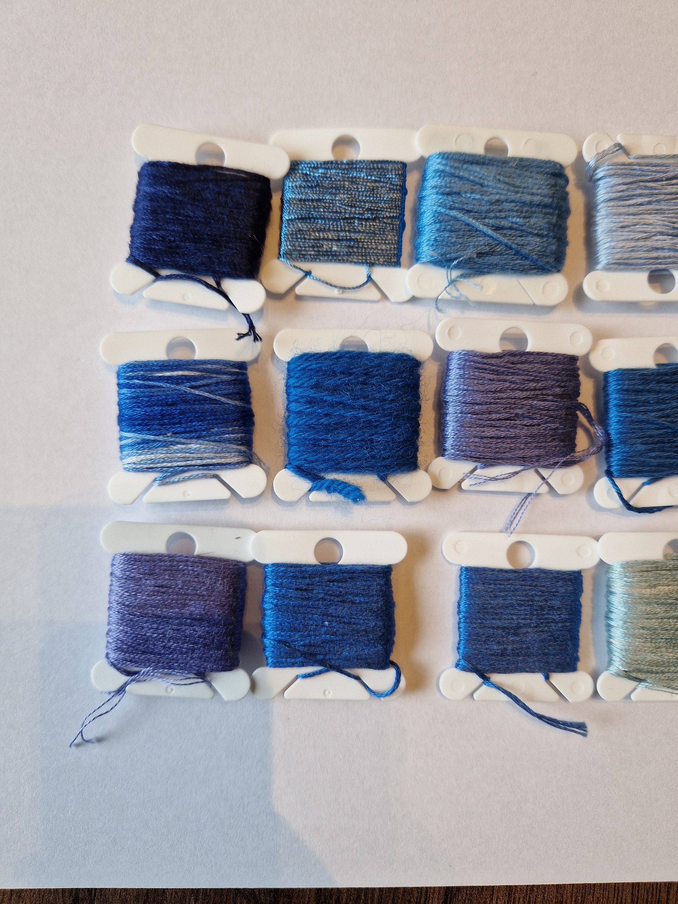 Blue Embroidery Thread Bundle, Fibre Art Bundle, Cross Stitch or Embroidery Thread Set, Hand ...