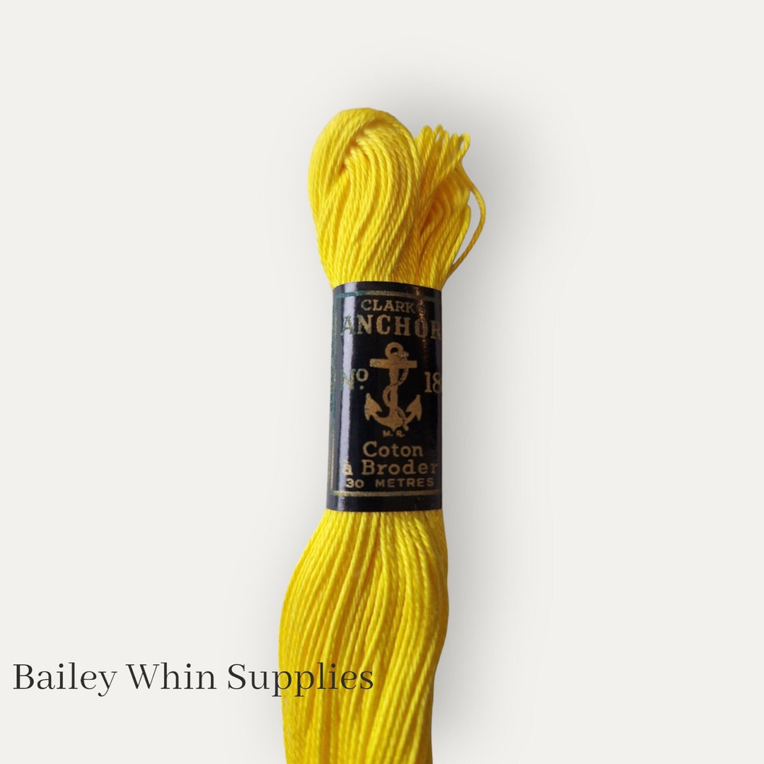 Anchor 290 Yellow Coton a Broder Thread, Cotton Twisted Thread for Hand ...