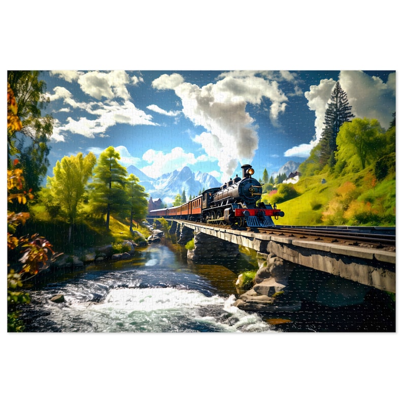 Premium Puzzle, Steam Train 1000-pieces, Puzzles for Adults and Family ...