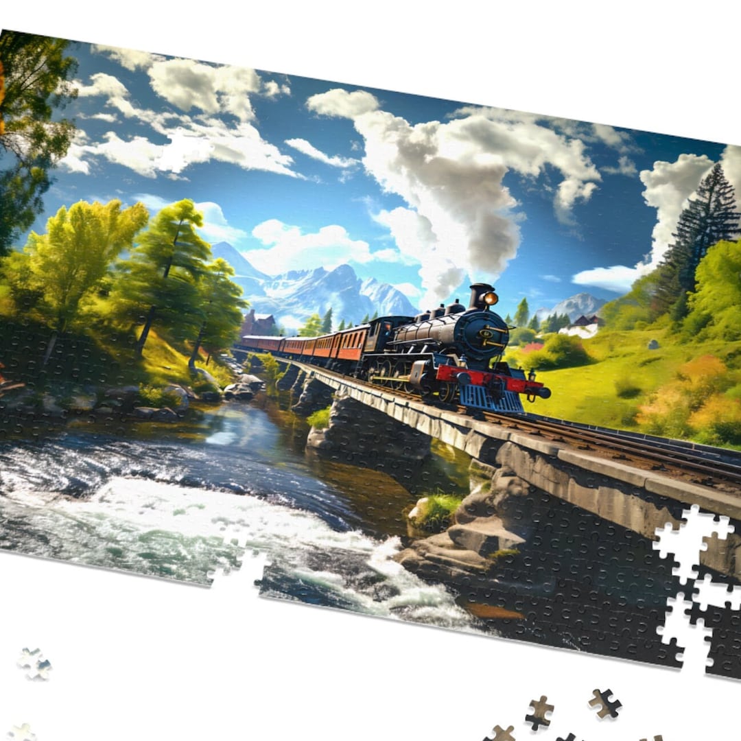 Premium Puzzle, Steam Train 1000-pieces, Puzzles for Adults and Family ...