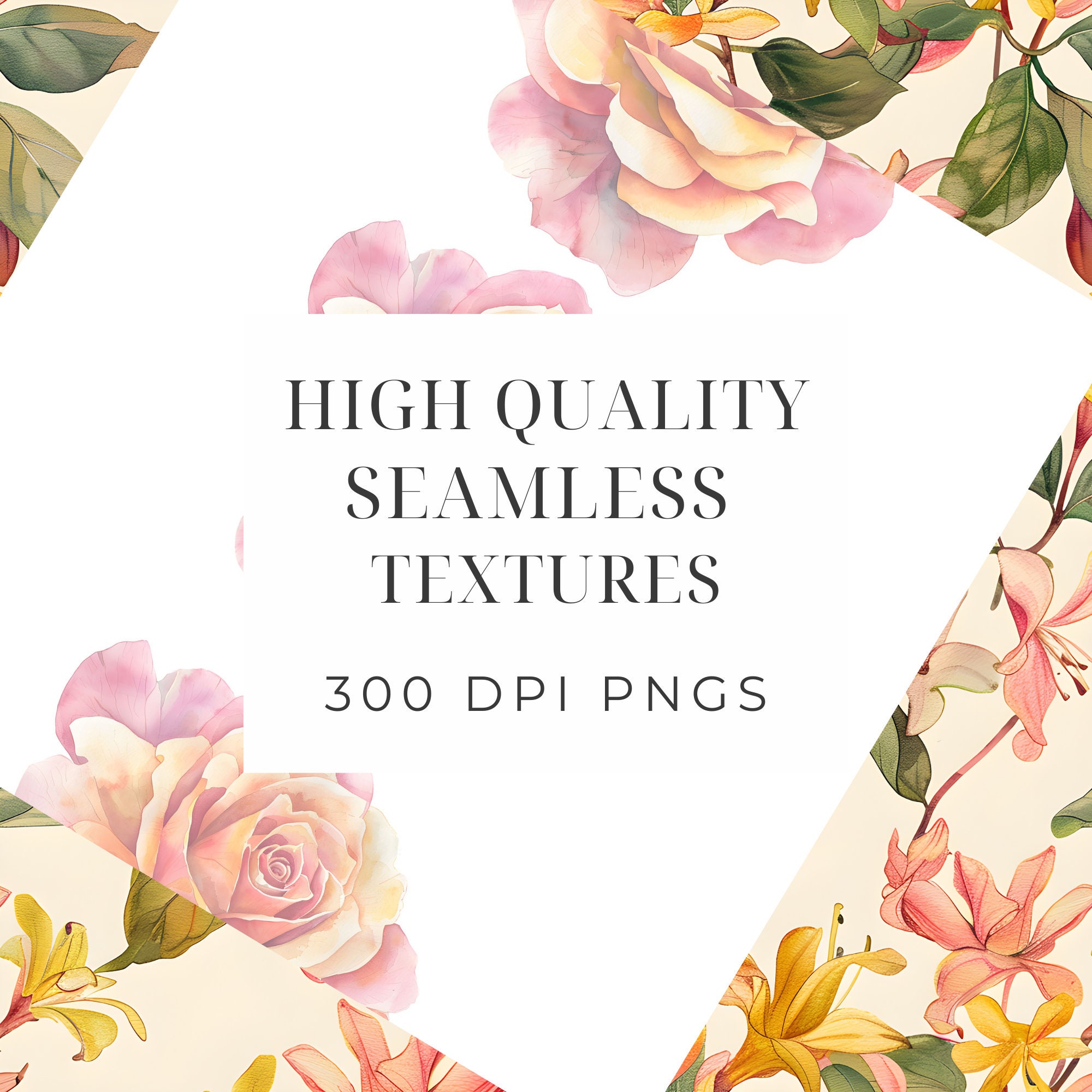 June Birth Flower Seamless Digital Paper, Pink Yellow Floral Gift ...