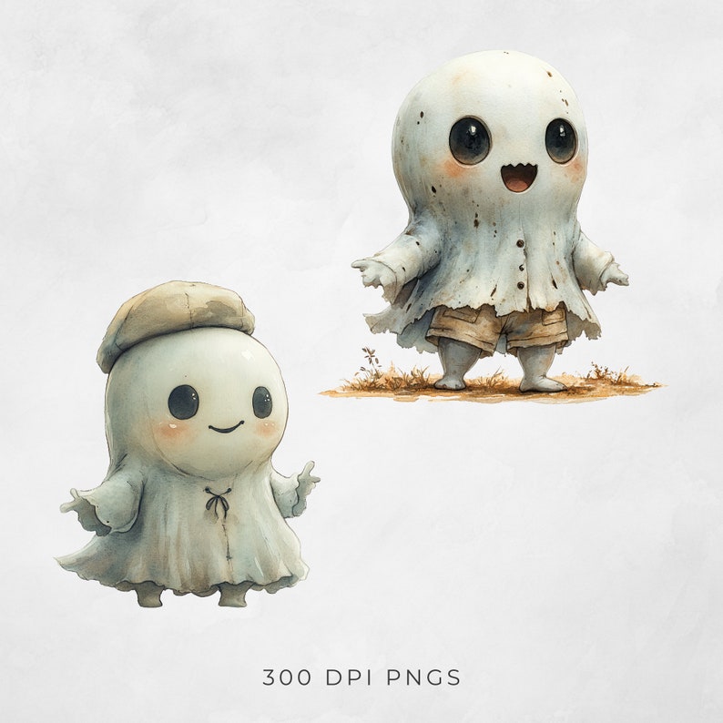 Halloween Ghost Family Clipart, Cute Spooky Mom Dad Baby Graphics, Boo ...