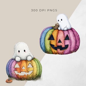 Rainbow Colors Halloween Clipart, Bright Colorful Pumpkin Graphics,fall ...
