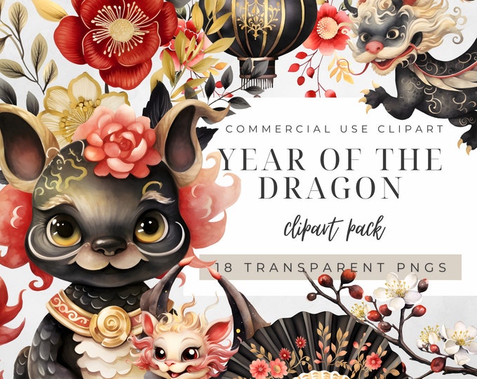 Year of Dragon Baby Shower Clipart Cute Baby Dragon PNG A Little Dragon ...