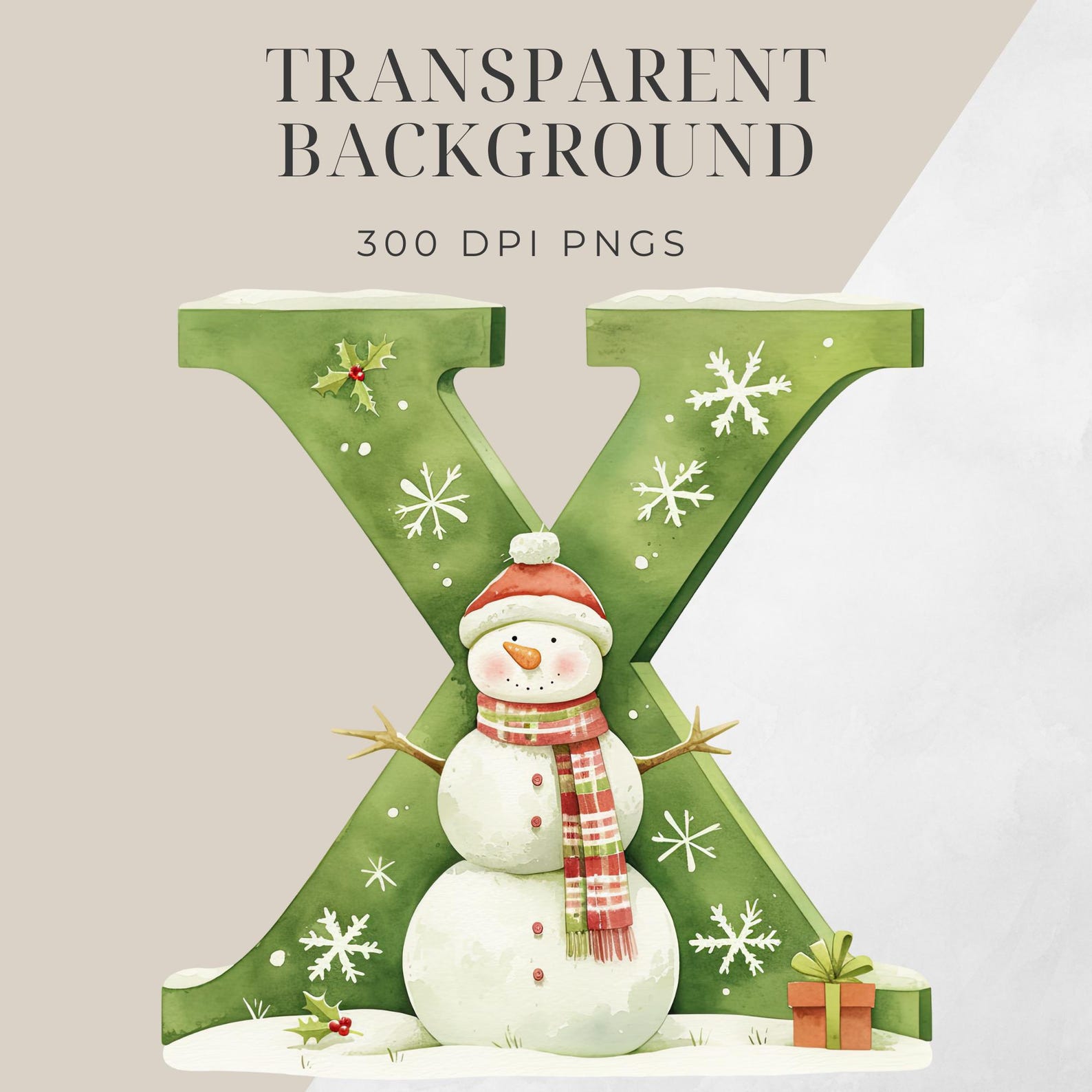 Christmas Alphabet Letter X Clipart, SINGLE IMAGE Snowman Sublimation ...
