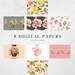 June Birth Flower Seamless Digital Paper, Pink Yellow Floral Gift ...
