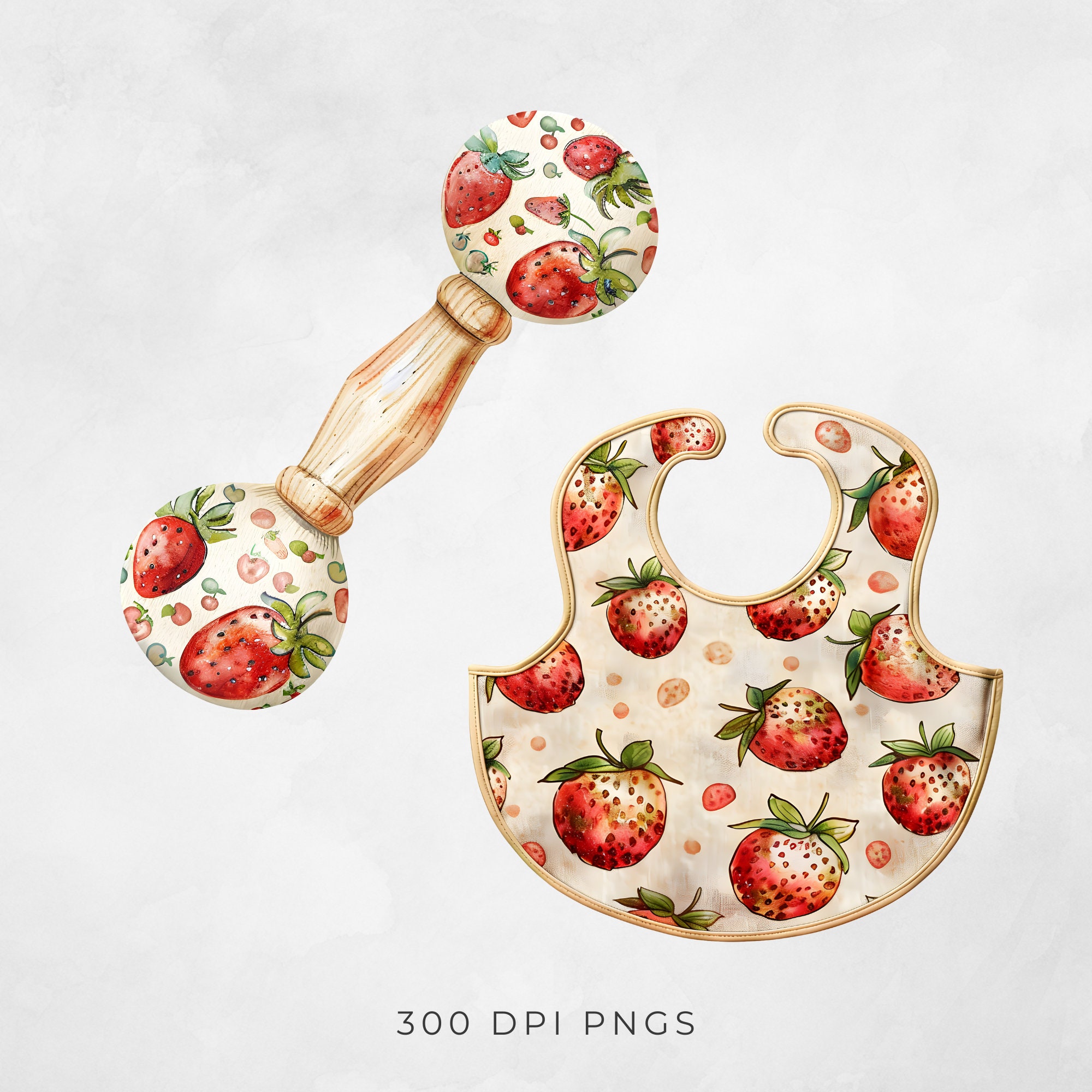 Cute Strawberry Baby Girl Clipart, Summer Shower Announcement, Unique ...