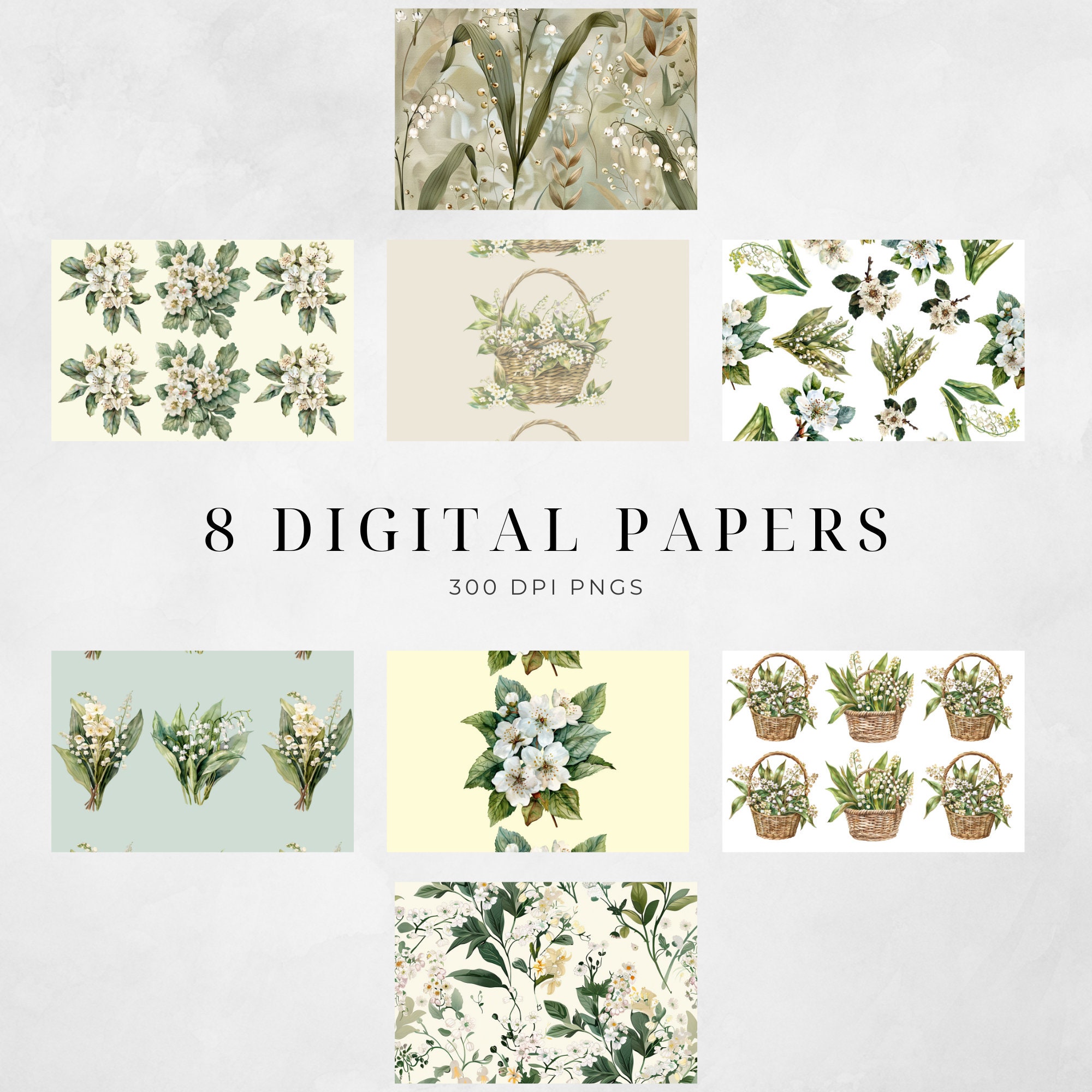 May Birth Flower Digital Paper, Gift for Mom Custom Spring Seamless ...