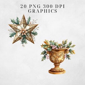 Rococo Christmas Clipart, Old Fashioned Gold Antique Vintage Sled Tree ...