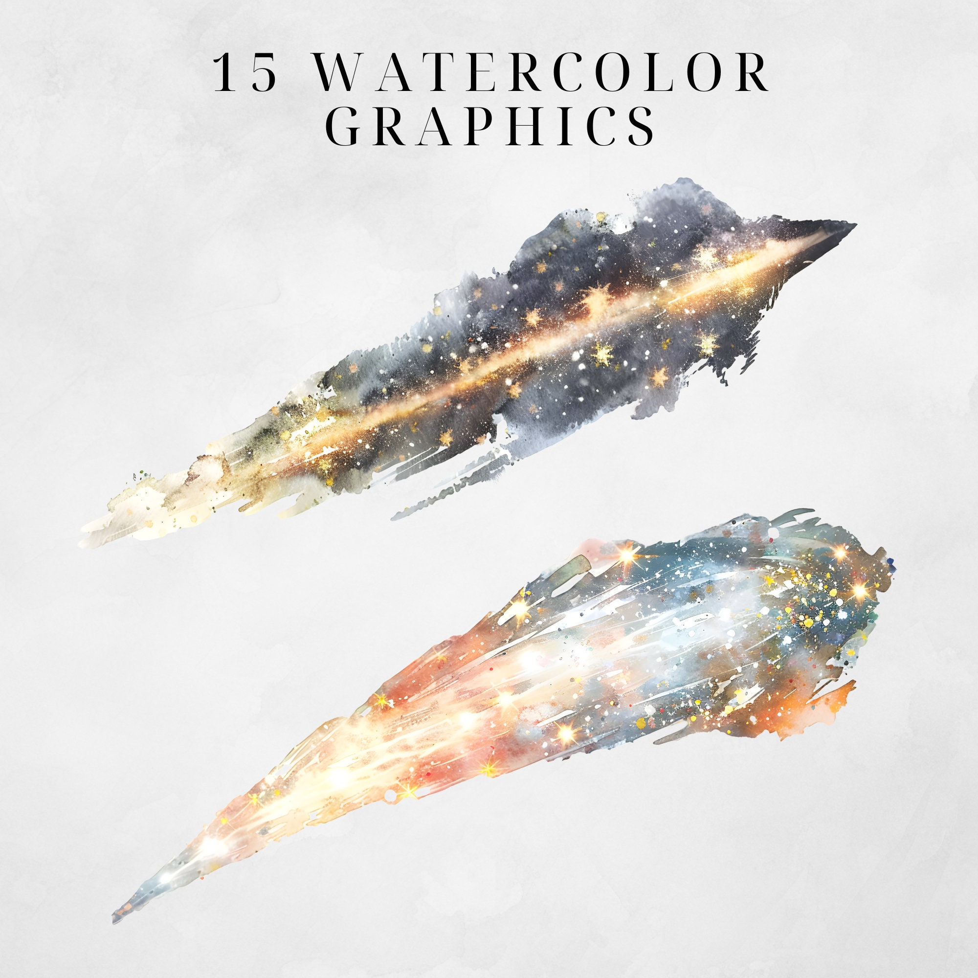 Solar Eclipse Clipart, Watercolor Sun Moon Comet Png, Starry Sky Art ...