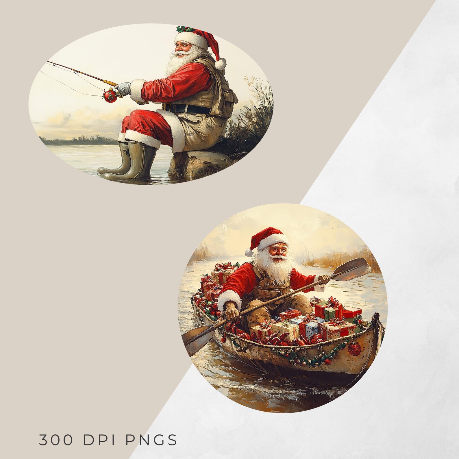 Cajun Santa Clipart, Southern Holiday Lousiana Crawfish Gumbo Beignets ...